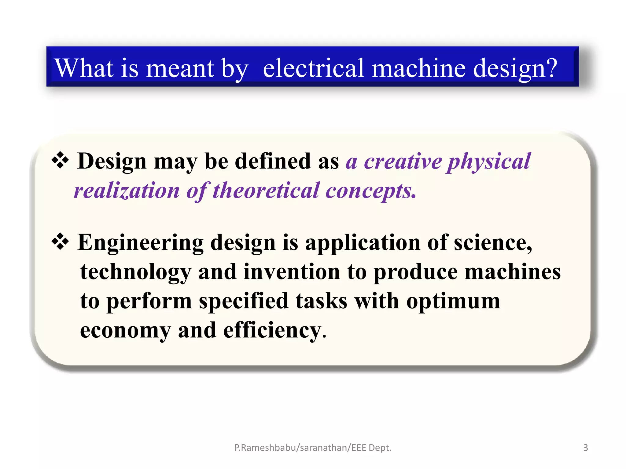 Electrical machine design | PPTX