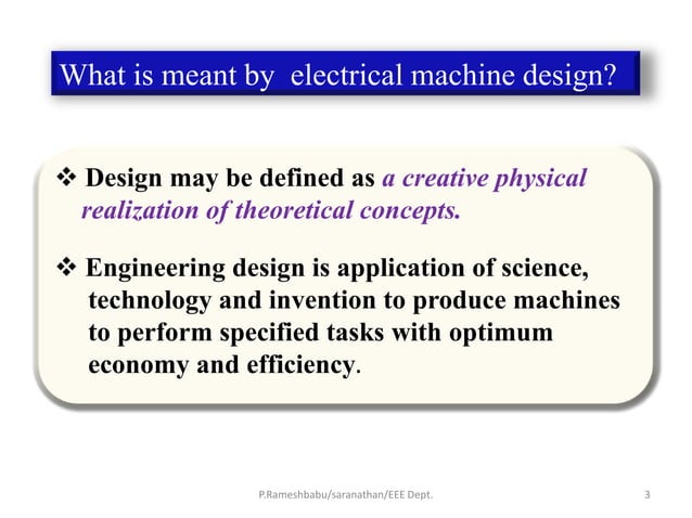 Electrical machine design | PPTX