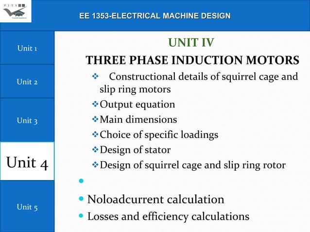 Electrical machine design (3yr EEE) | PPT