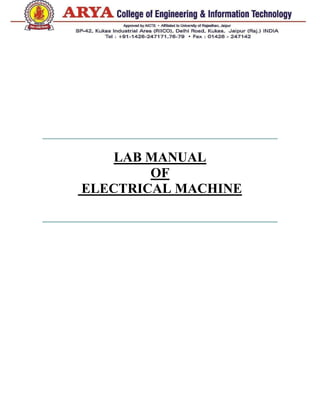 Electrical machine lab | PDF