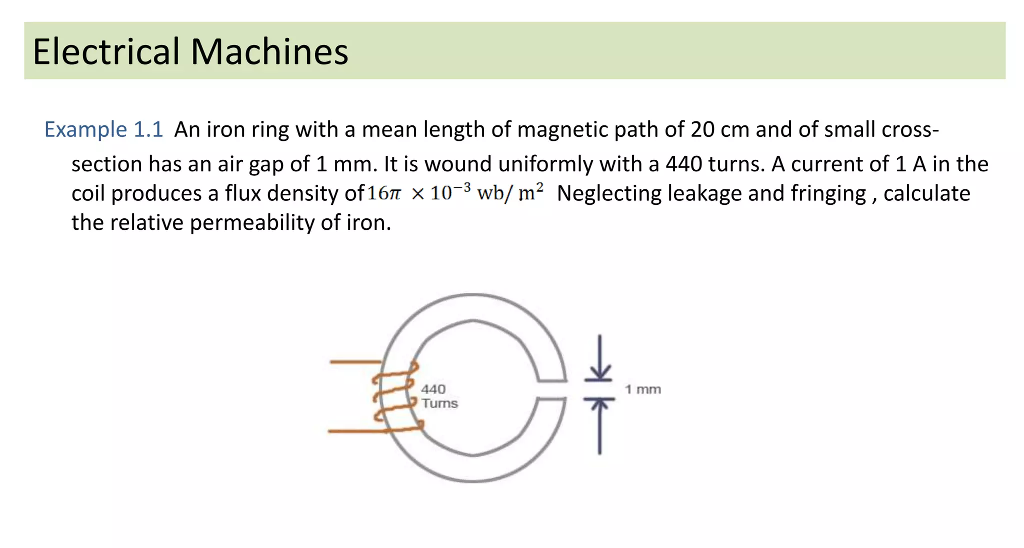 Electrical machine lecture 1 magnetic circuit | PPTX