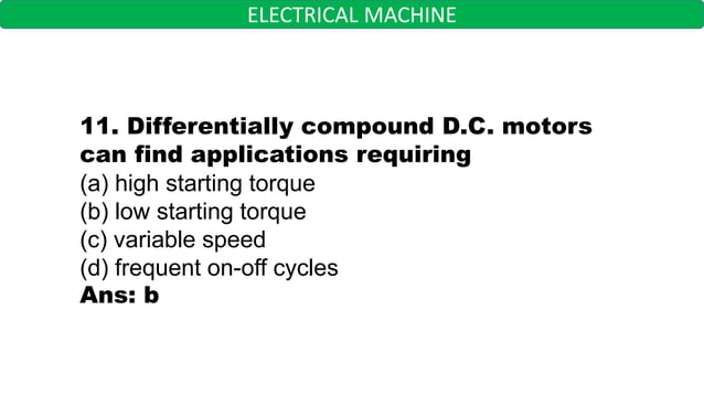 MCQ OF ELECTRICAL MACHINES PART I_OBJECTIVE QUESTIONS AND ANSWERS ...