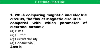 MCQ OF ELECTRICAL MACHINES PART I_OBJECTIVE QUESTIONS AND ANSWERS ...