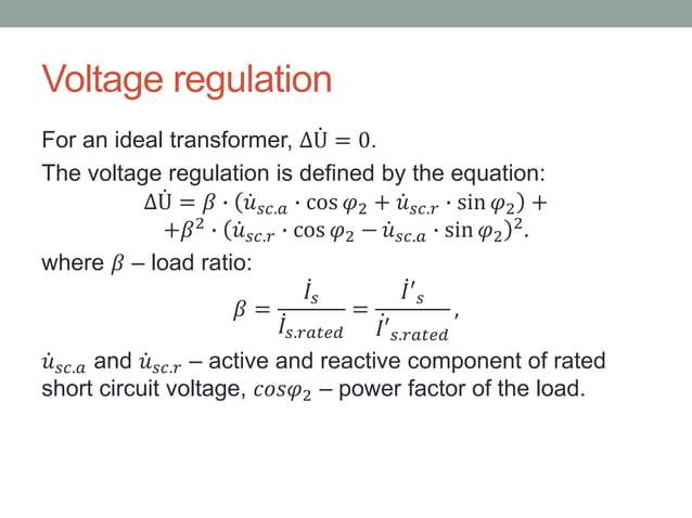Transformers. Main operational characteristics. | PPT