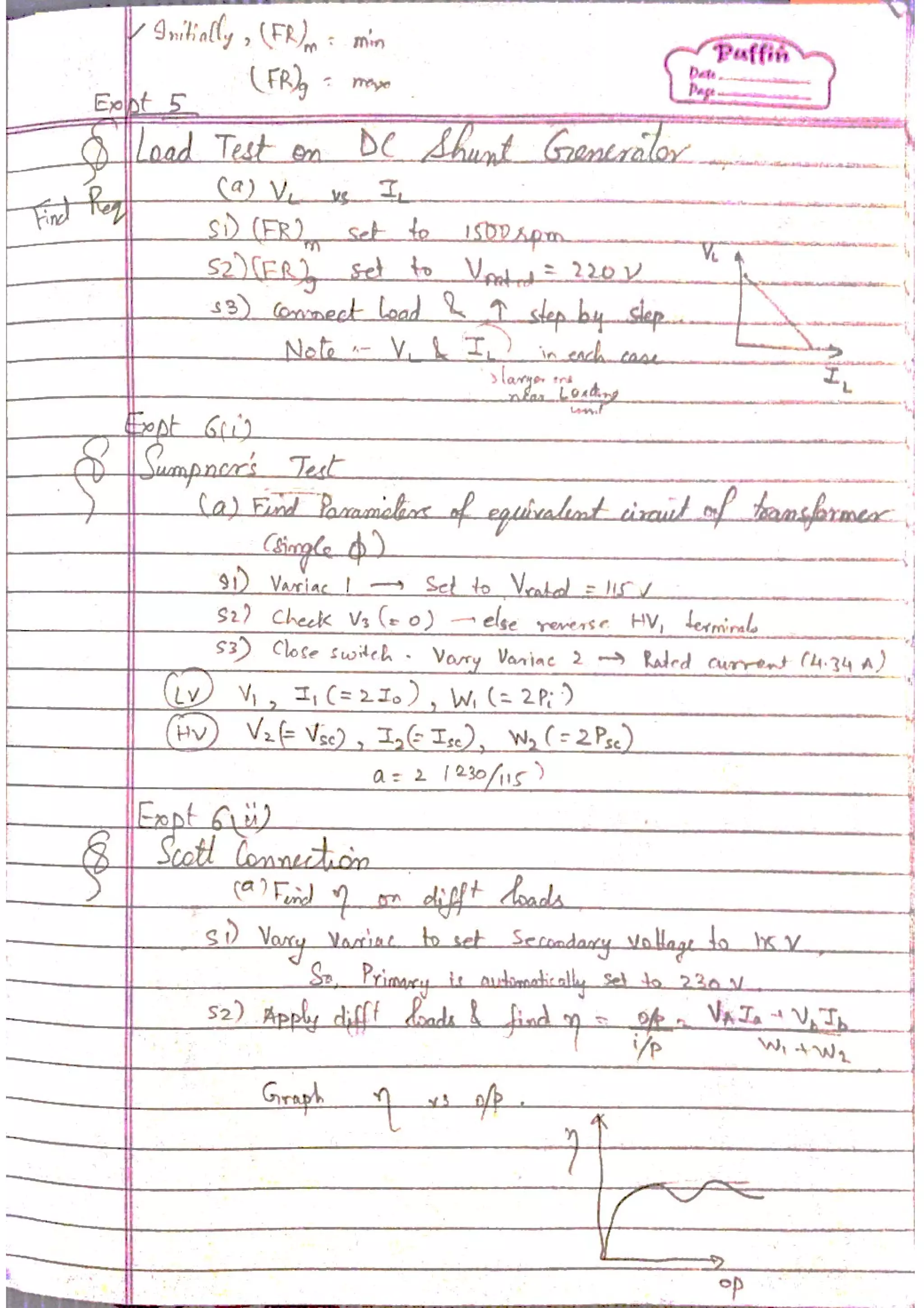 Electrical Machines Lab Notes - Akshansh | PDF