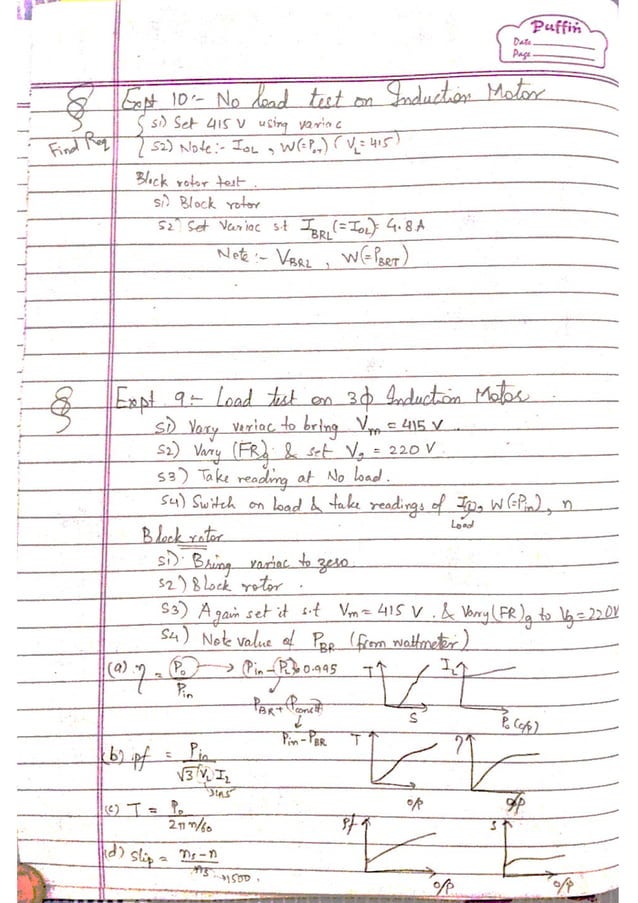 Electrical Machines Lab Notes - Akshansh | PDF