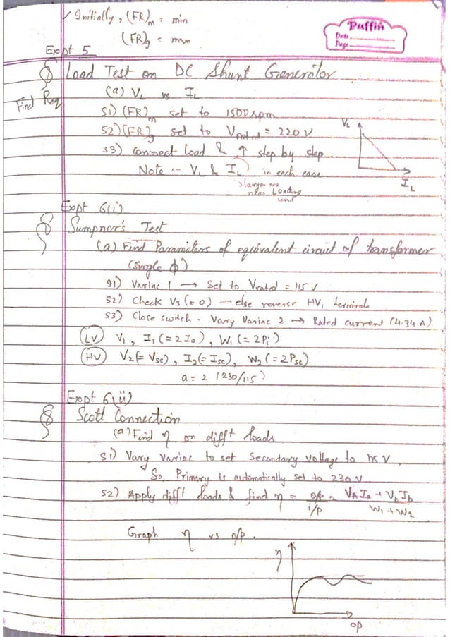 Electrical Machines Lab Notes - Akshansh | PDF