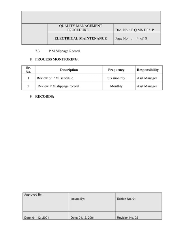 Electrical maintenance | DOC