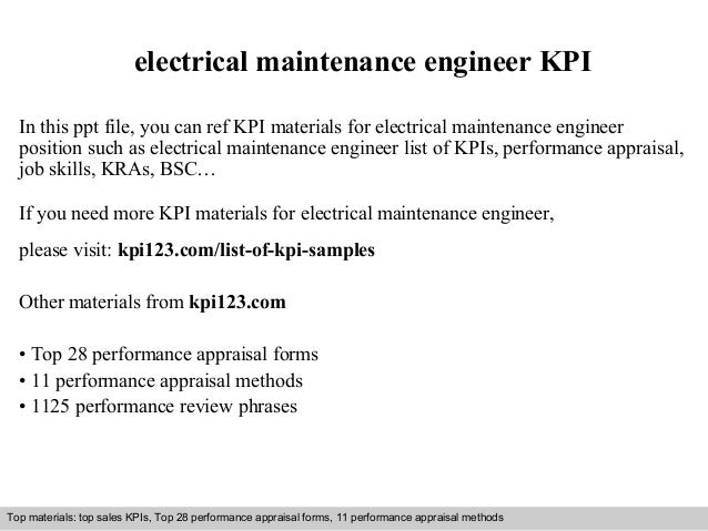Electrical Maintenance Engineer Kpi electrical-maintenance-engineer-kpi