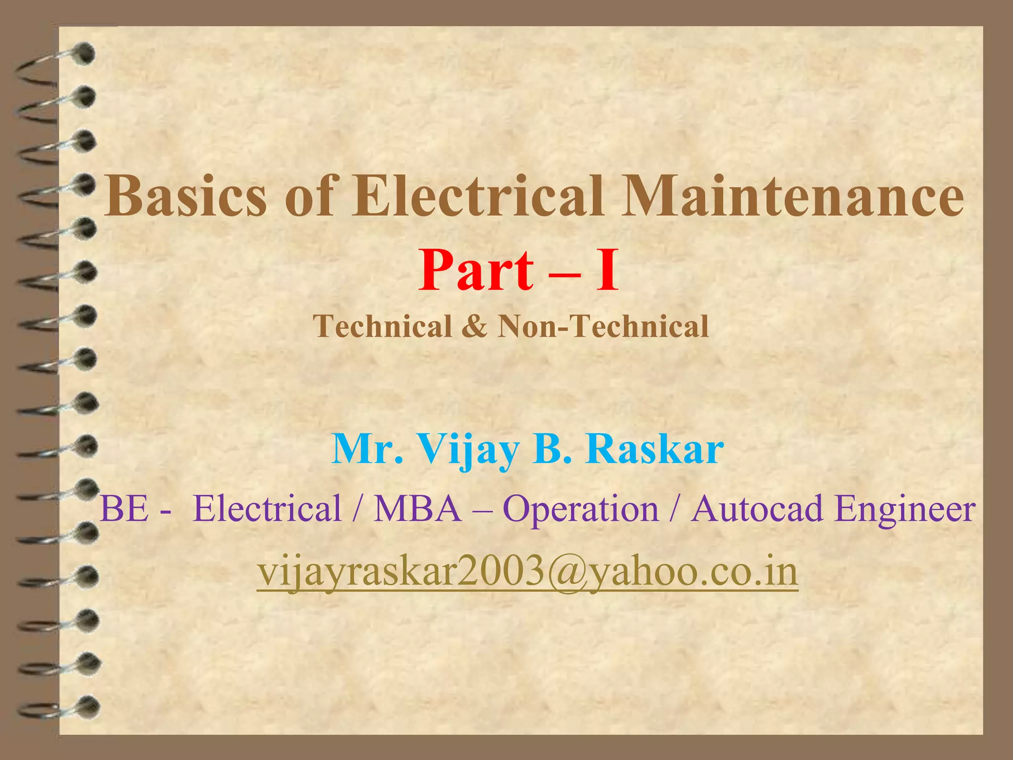 Electrical maintenance-1 | PPSX