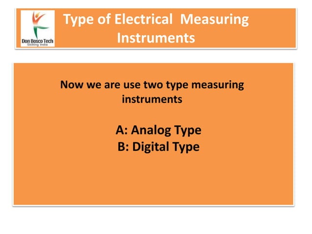 Electrical measuring instruments | PPTX | Science