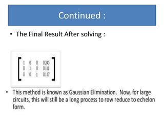 Electrical Networks Application in linear algebra | PPTX