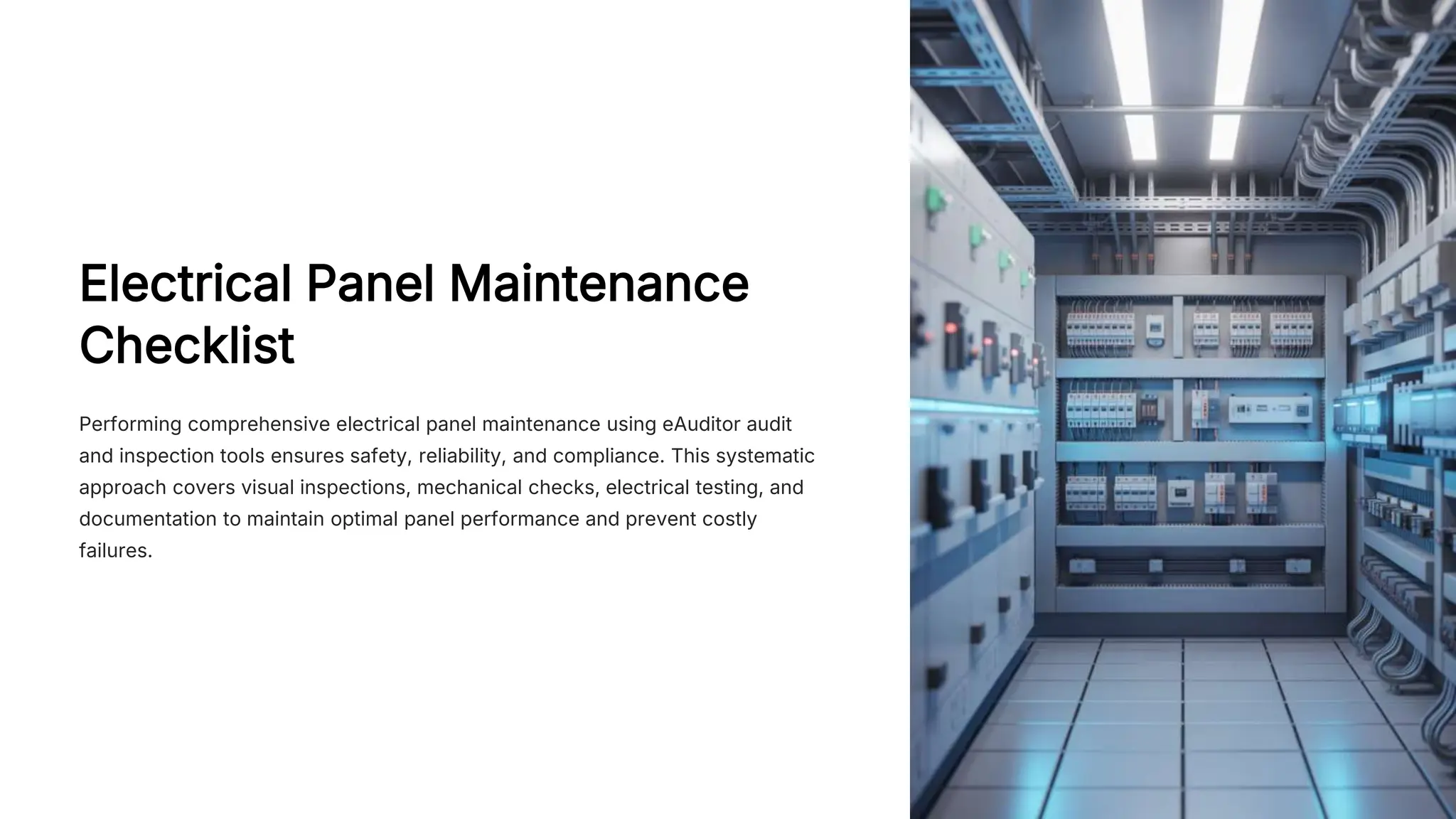 Electrical Panel Maintenance Checklist with eAuditor Audits & inspections | PDF