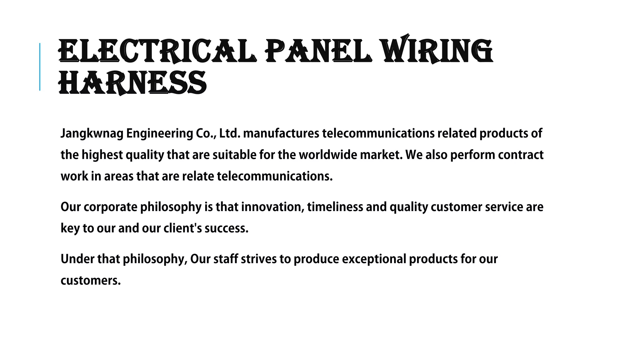 Electrical panel wiring harness | PPT