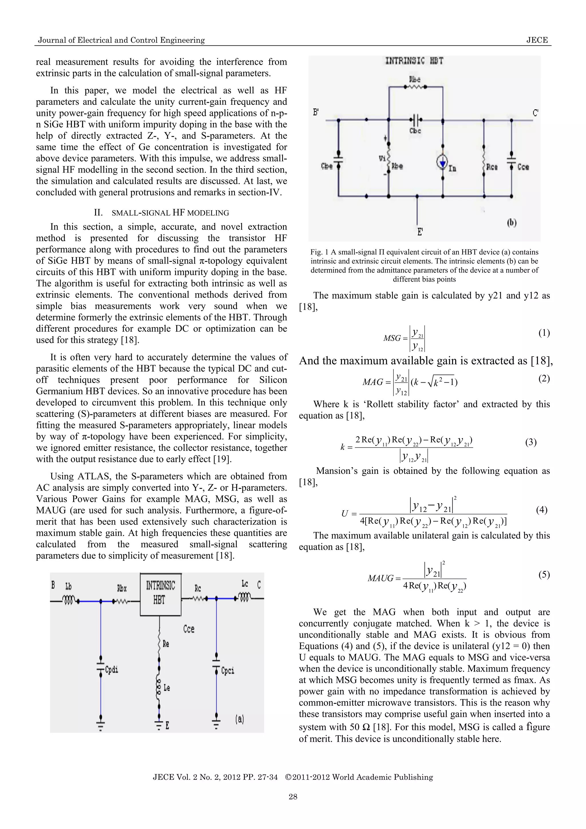 Electrical parameter extraction & modeling of SiGe HBT for ...