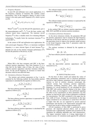 Electrical parameter extraction & modeling of SiGe HBT for HFapplications | PDF