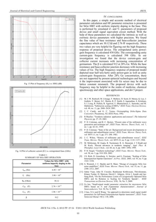 Electrical parameter extraction & modeling of SiGe HBT for HFapplications | PDF