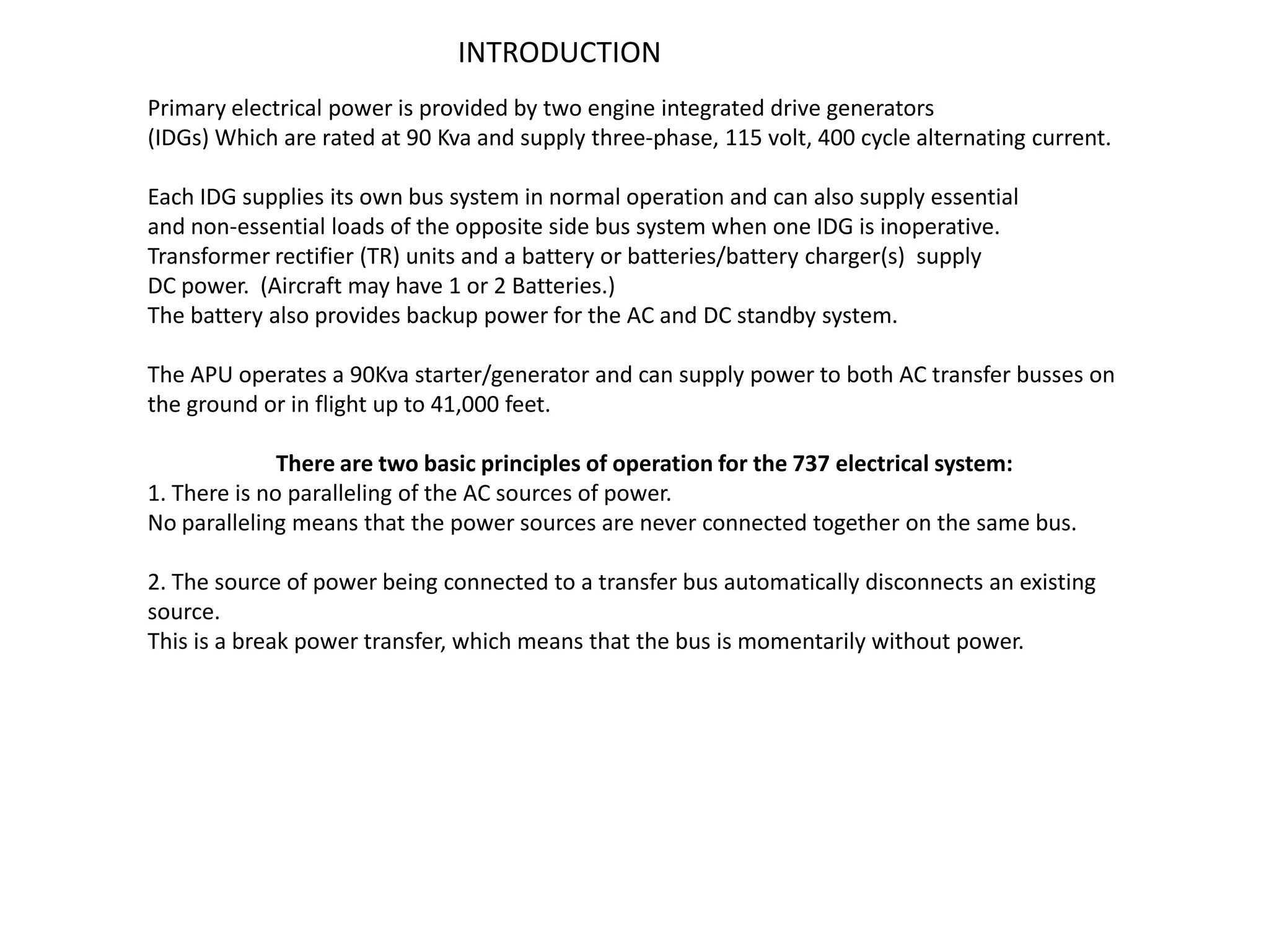 B737NG Electrical power | PPTX