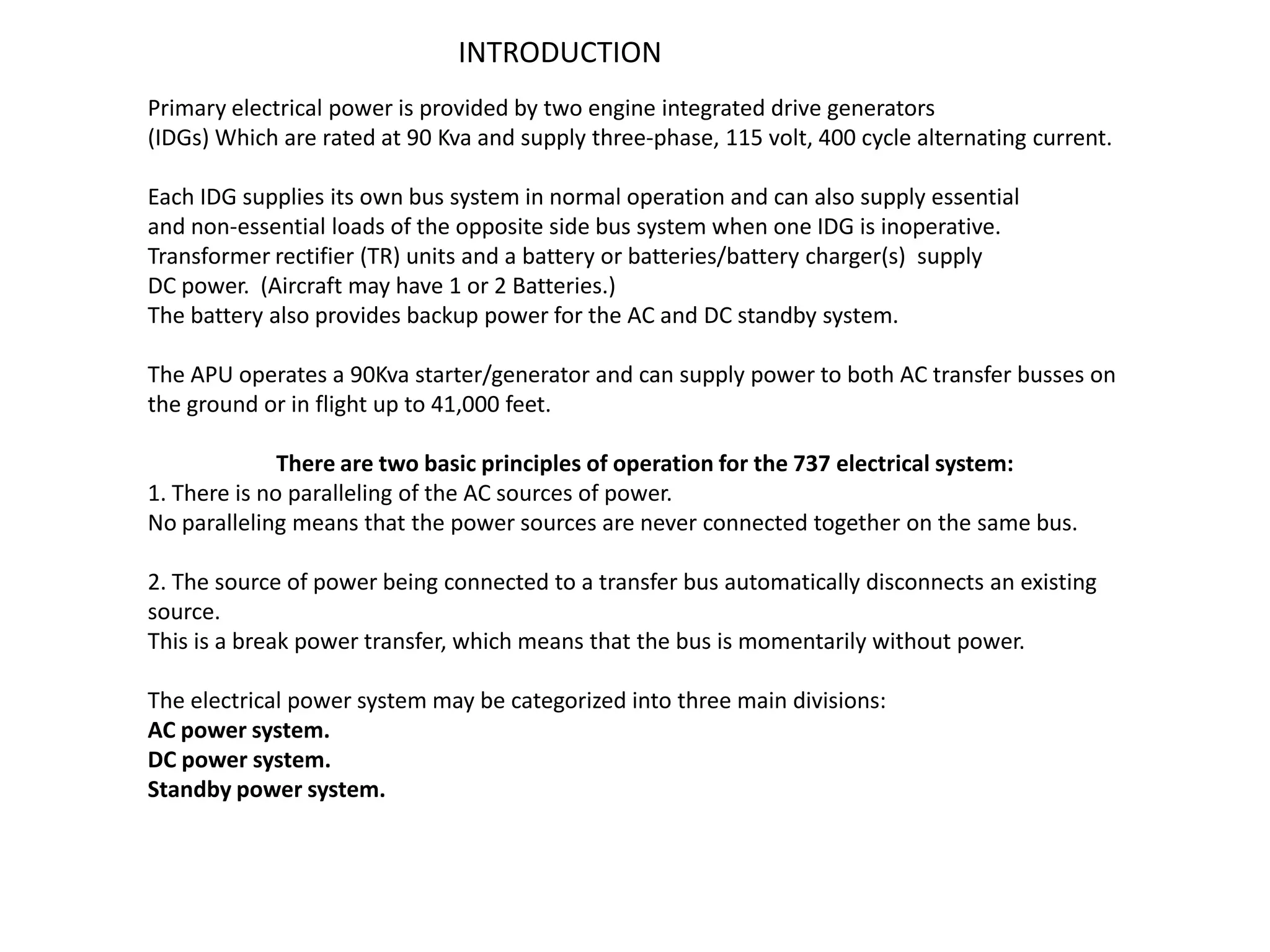B737NG Electrical power | PPTX