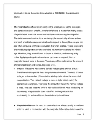 Transformers Noise and magnetostriction phenomenon | DOCX | Physics ...