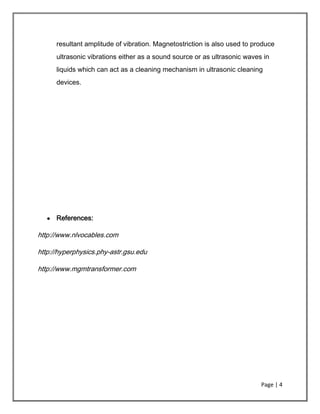 Transformers Noise and magnetostriction phenomenon | DOCX | Physics ...