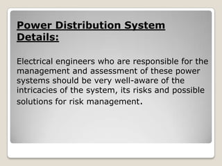Electrical Power Distribution Systems Design | PPTX