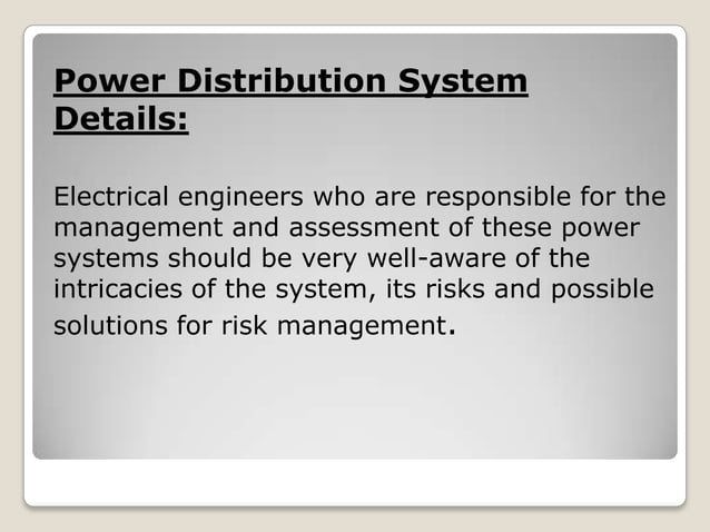 Electrical Power Distribution Systems Design | PPTX | Civil Engineering ...