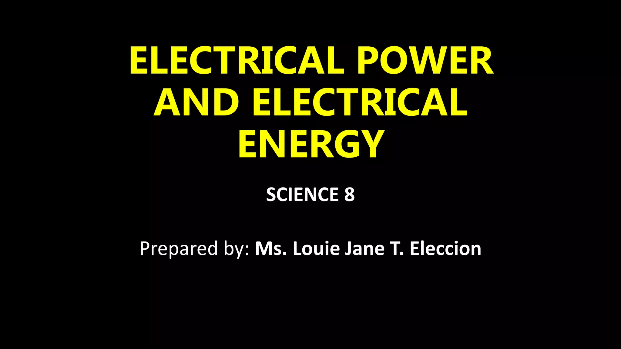 Electrical Power and Energy | PPTX