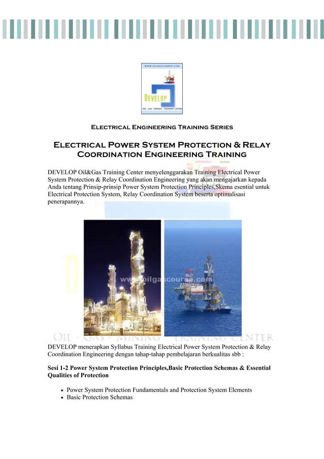 Electrical power protection and relay coordination training | PDF