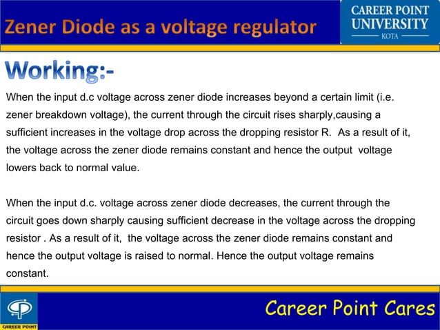 Zener diode as a voltage Regulator | PPTX