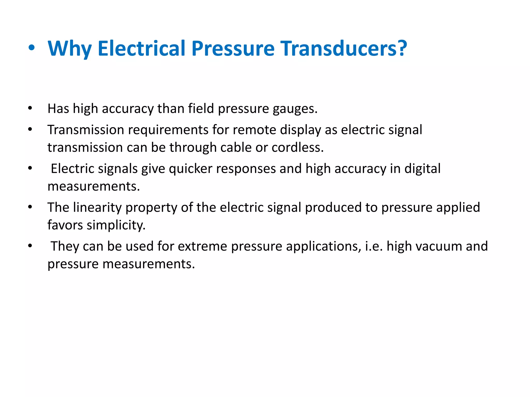 Electrical Pressure Measuring Devices | PPTX