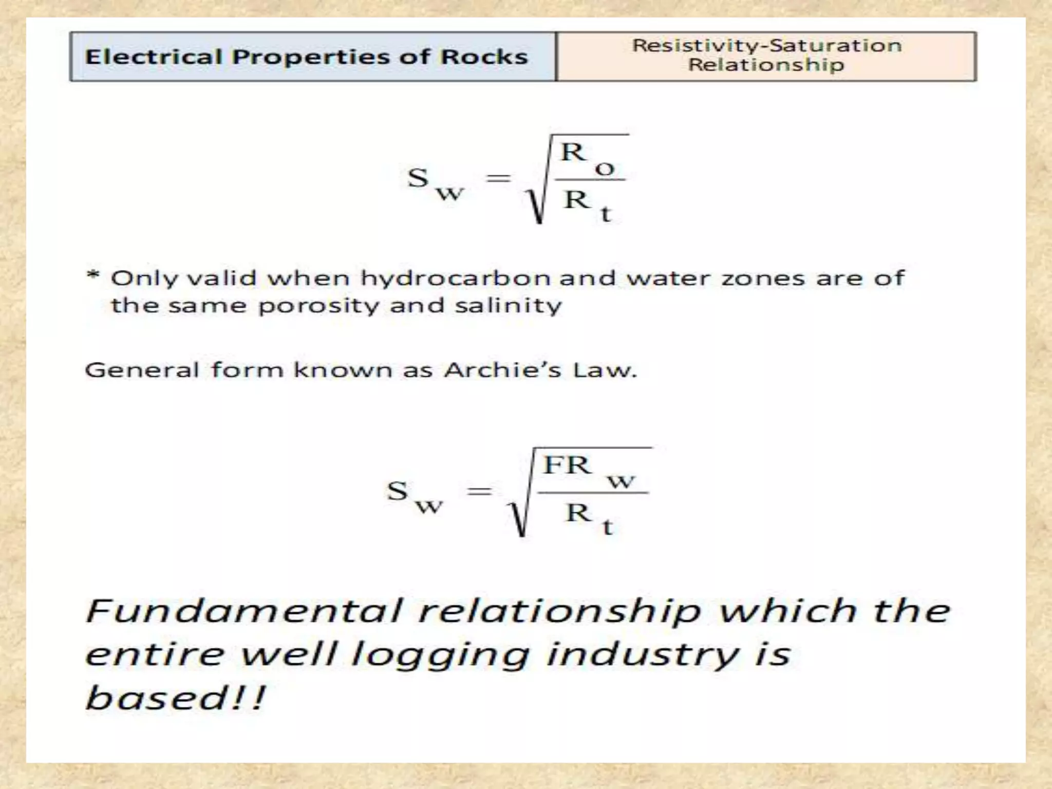 Electrical Properties of Reservoir Rocks | PPT