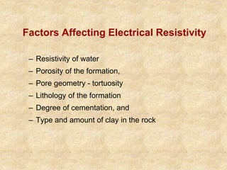 Electrical Properties of Reservoir Rocks | PPT