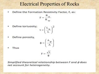 Electrical Properties of Reservoir Rocks | PPT