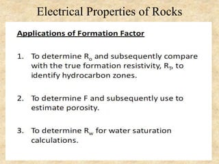 Electrical Properties of Reservoir Rocks | PPT