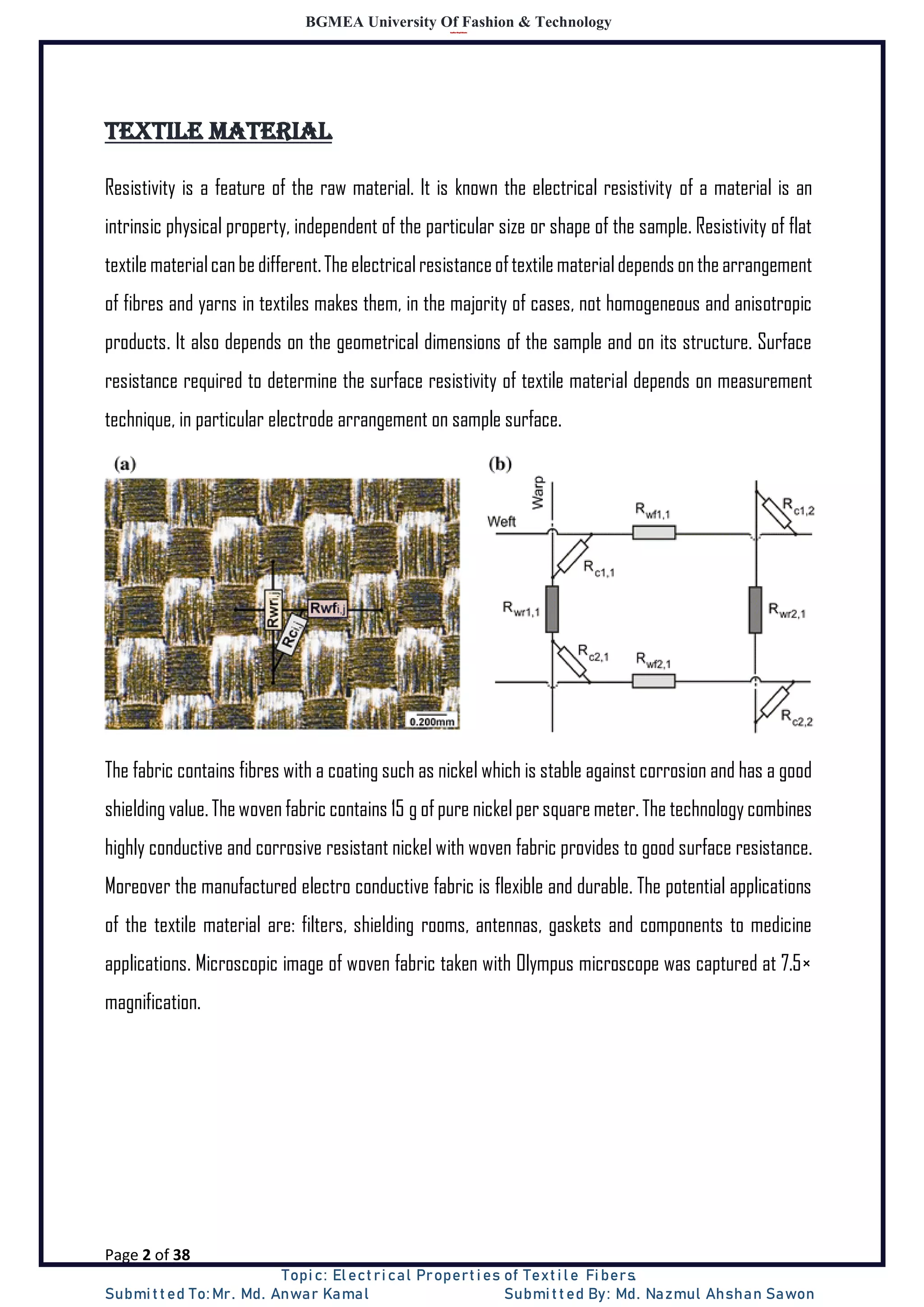 Electrical properties of textile fiber | PDF