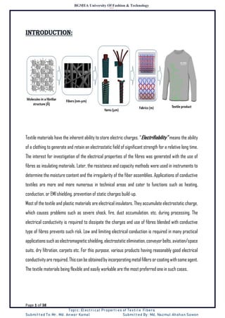 Electrical properties of textile fiber | PDF