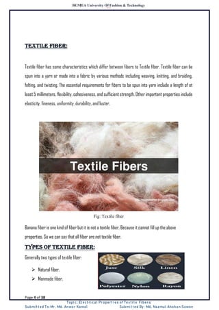Electrical properties of textile fiber | PDF