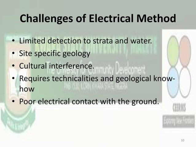 Electrical resistivity a geophysical method and its applications in ...