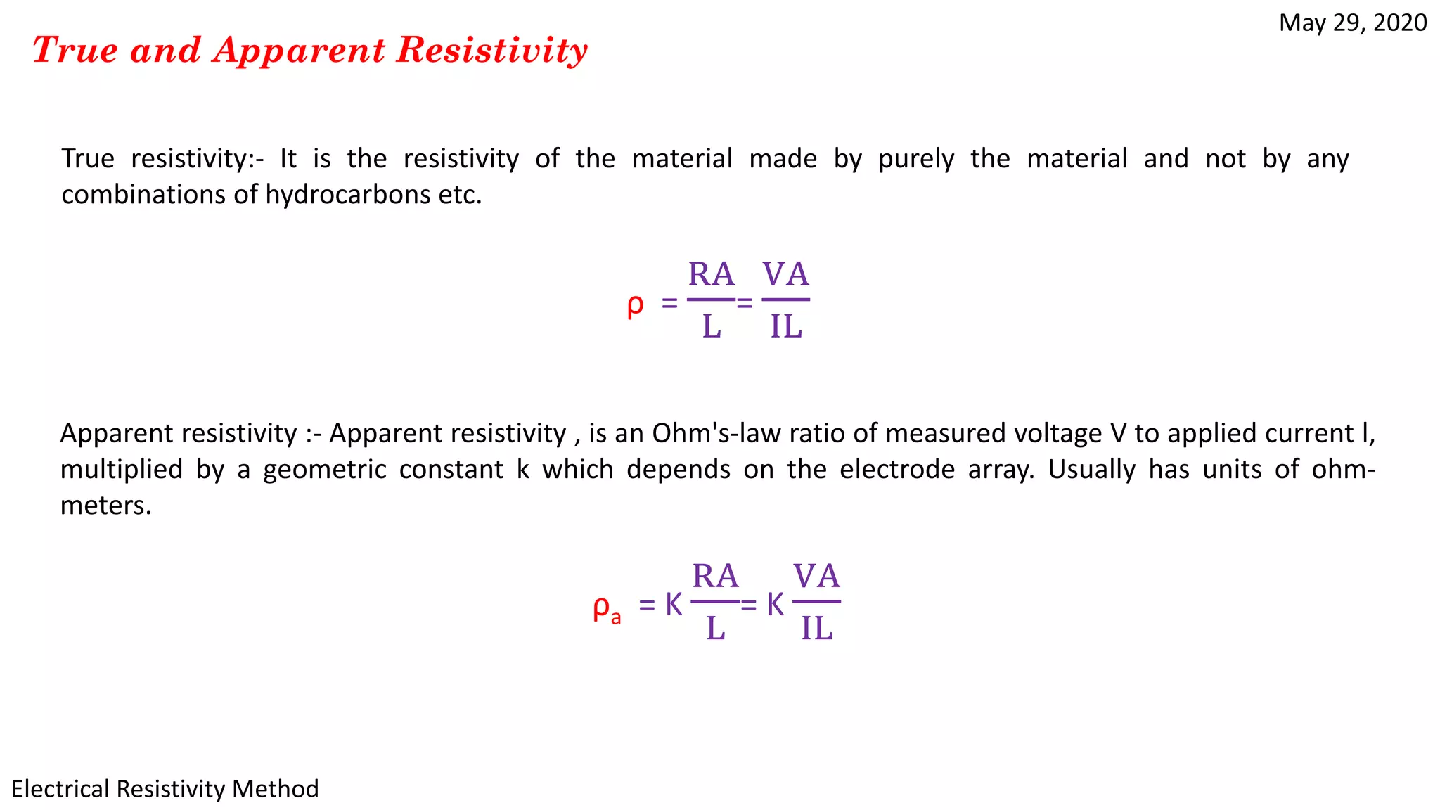 Electrical Resistivity Method Electrical Survey Pdf Geology