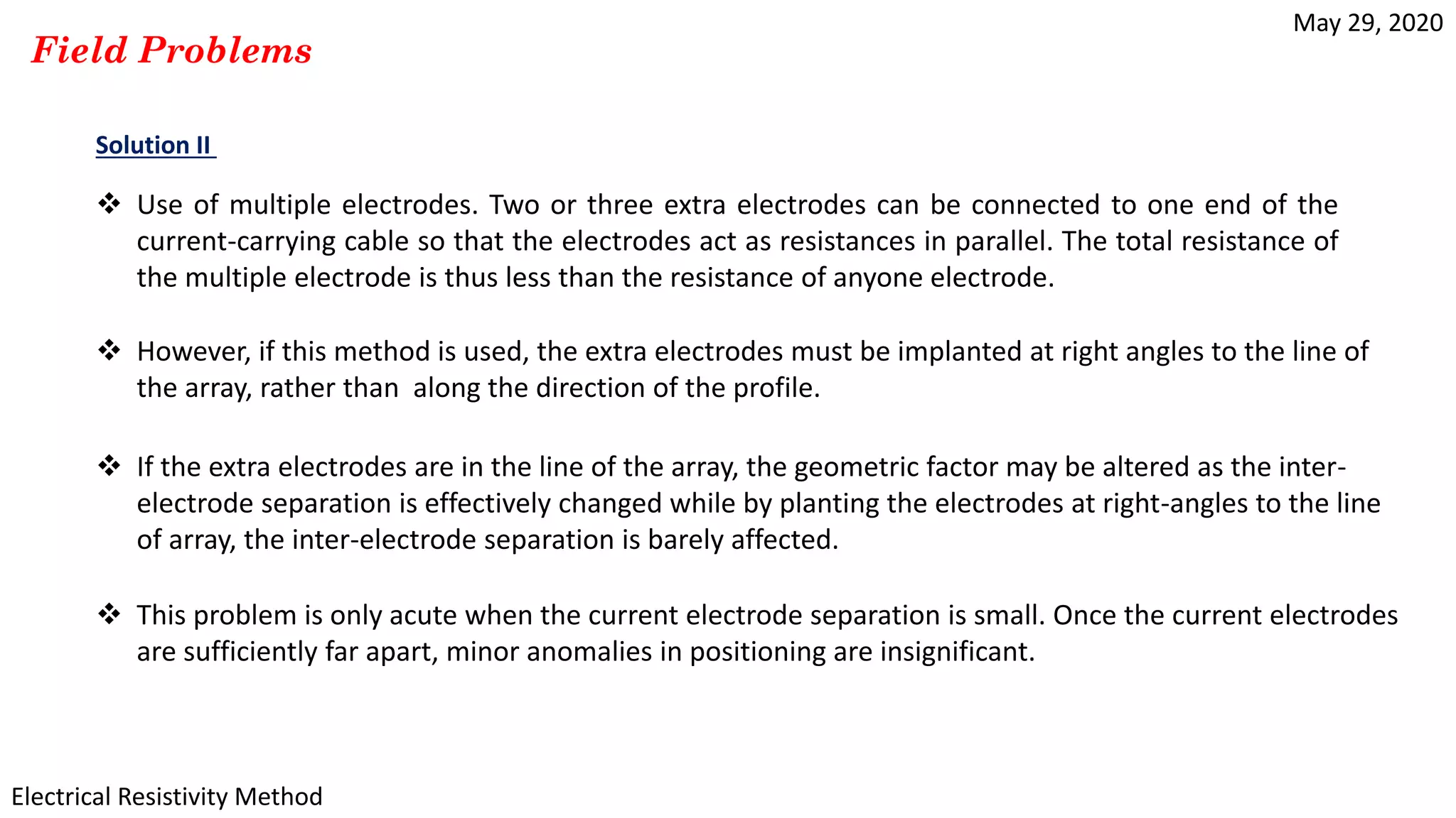 Electrical Resistivity Method Electrical Survey Pdf Geology