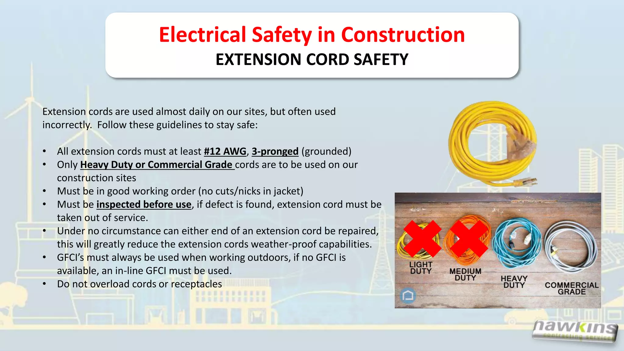 Hawkins Contracting Electrical Safety in Construction | PPTX