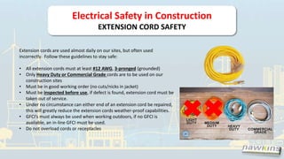 Hawkins Contracting Electrical Safety in Construction | PPTX