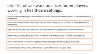 Electrical Safety in healthcare. | PPTX
