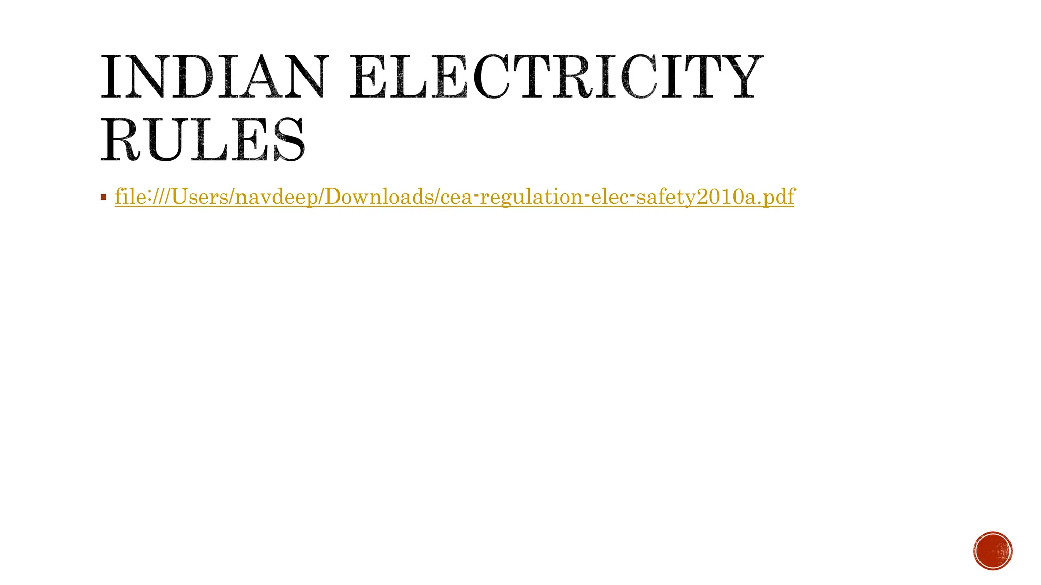 Electrical safety in INSTALLATION AND MAINTENANCE OF ELECTRICAL ...