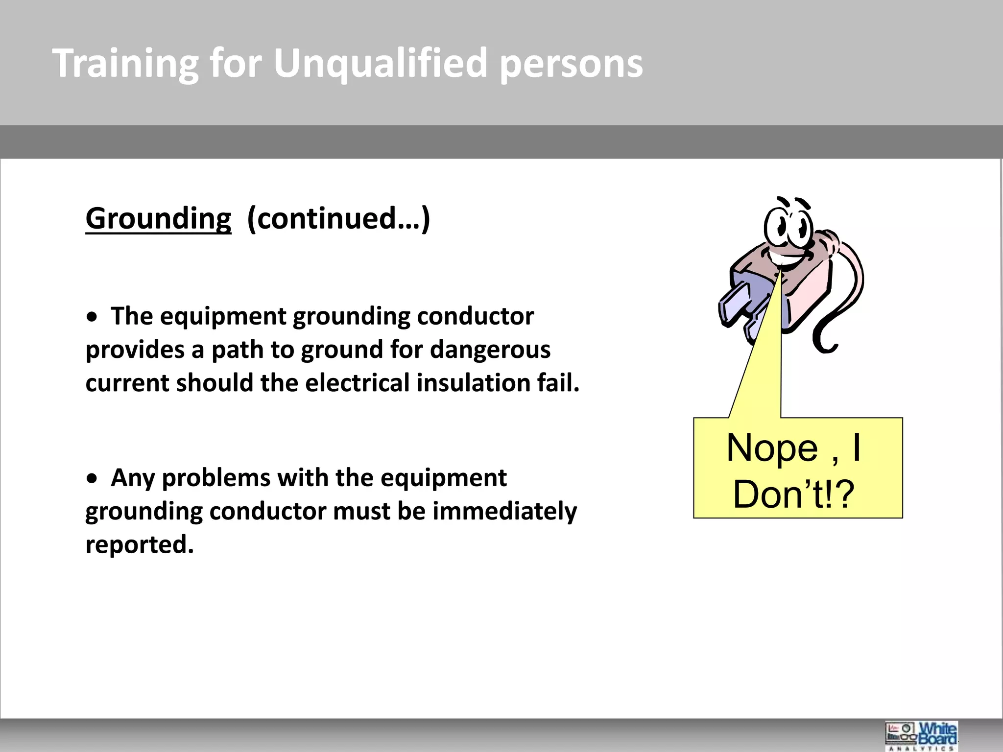 Electrical safety1 unqualified | PPTX