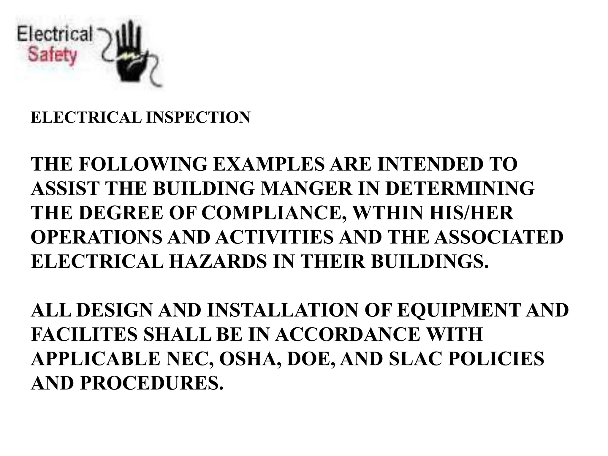 Electrical Safety Precautions power point Presentation of the Electrical tools and Management | PPT
