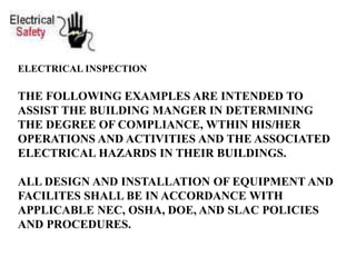 Electrical Safety Precautions power point Presentation of the ...