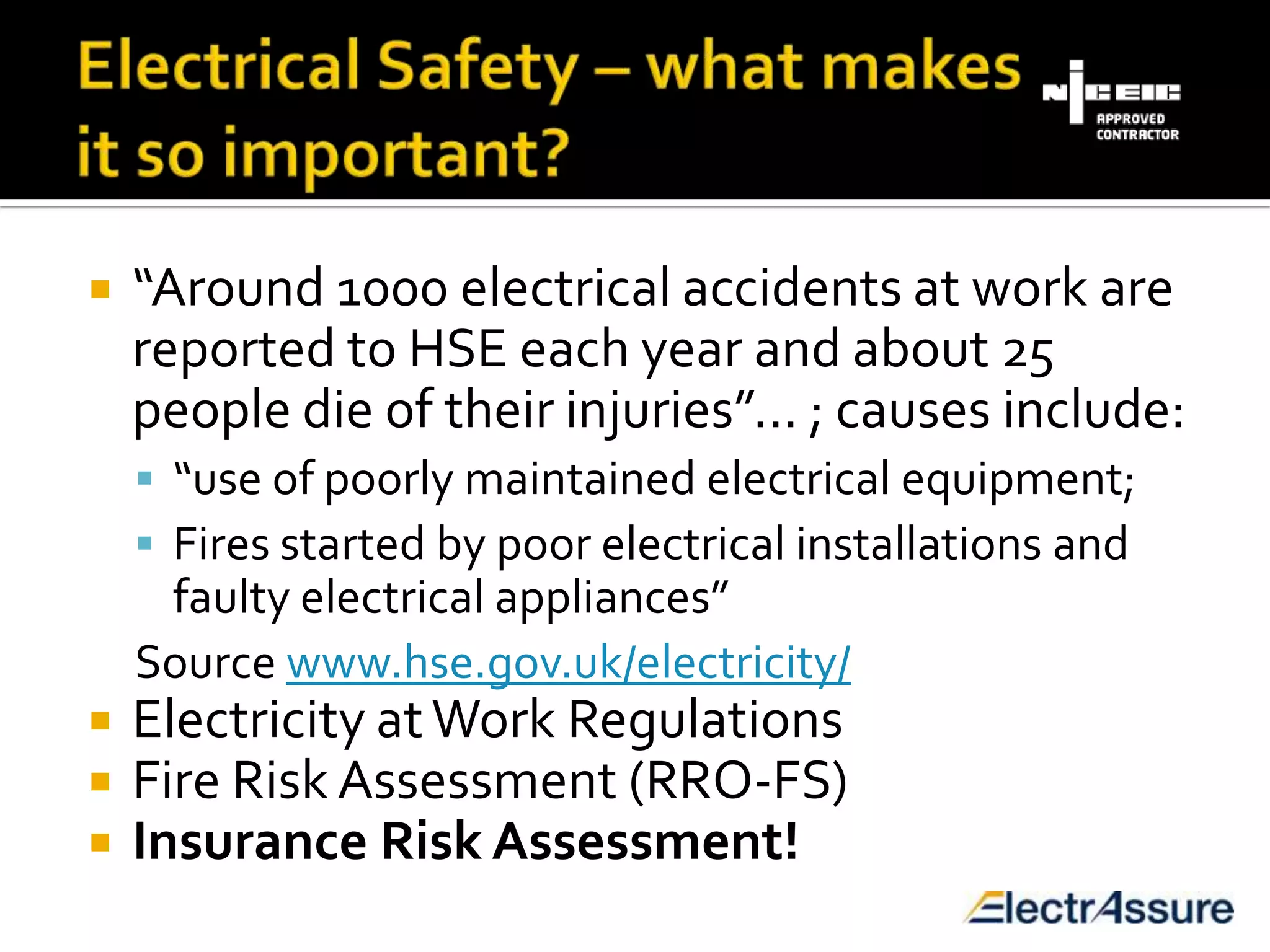 Electrical Safety In Commercial And Industrial Premises Netlinked | PPT