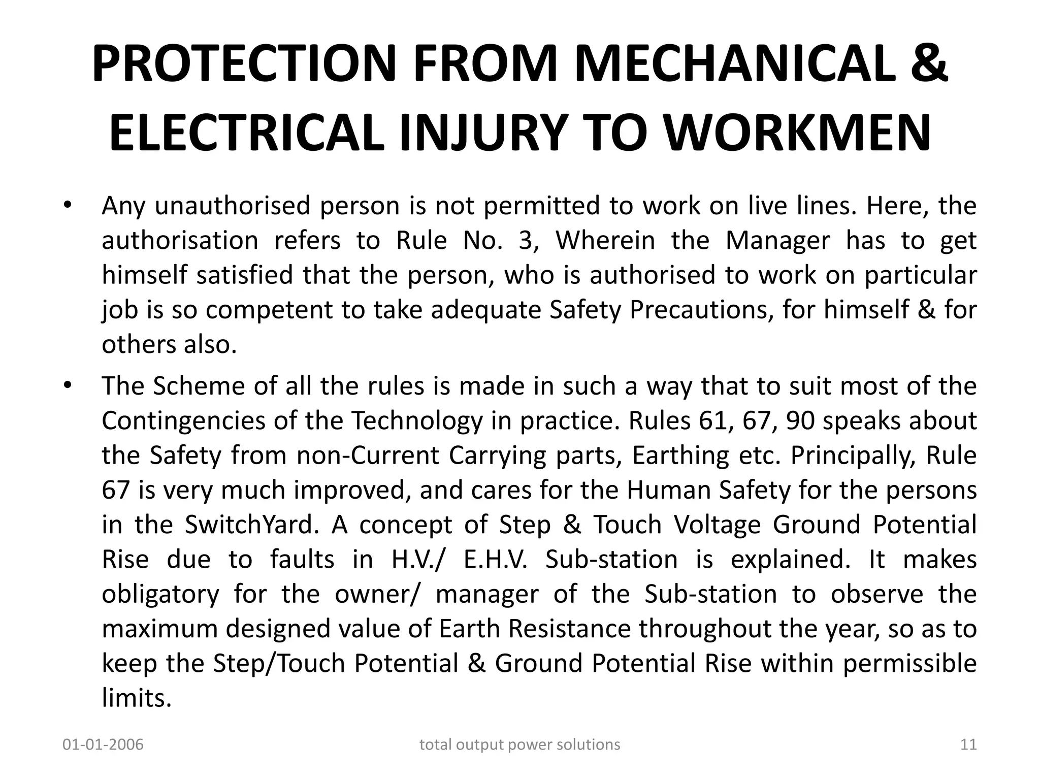 Electrical safety in power stations | PDF